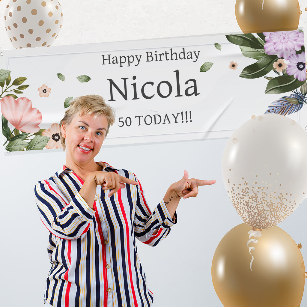 Personalised 50th Birthday Banners - 50th Birthday Banner