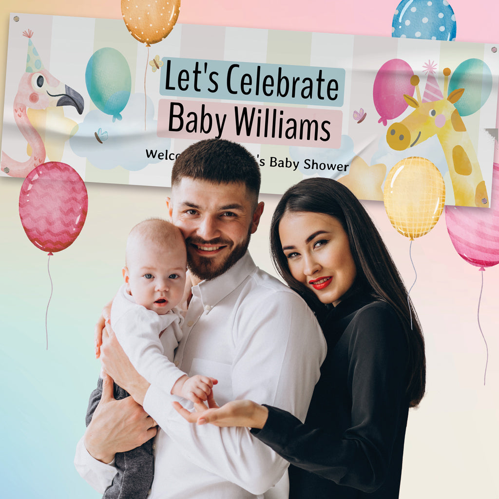 Personalised Baby Shower Banners - Add Photo & Text